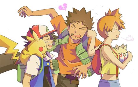 Pikachu Ash Ketchum Misty Togepi And Brock Pokemon And More Drawn By K N Danbooru