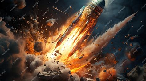 Premium Ai Image Rocket Which Leaves This Plannet Generative Ai