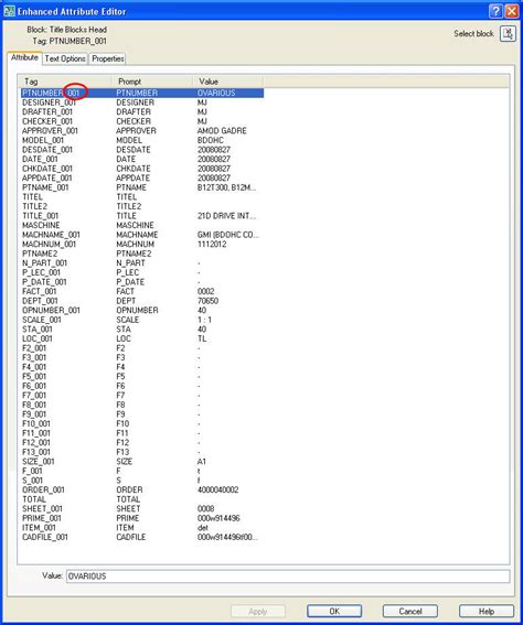autocad export title block attribute tags renamed autodesk community