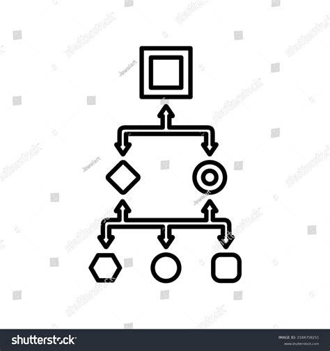 Flowchart Workflow Analytics Line Icon Outline Stock Vector Royalty
