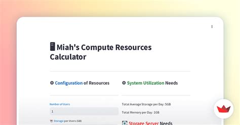 A Simple App Resource Calculator Show The Community Streamlit
