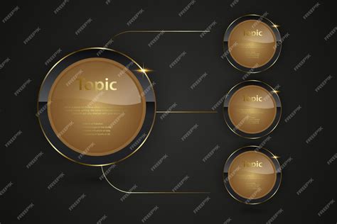 premium vector a luxury black circle button with golden frame vector illustration web button