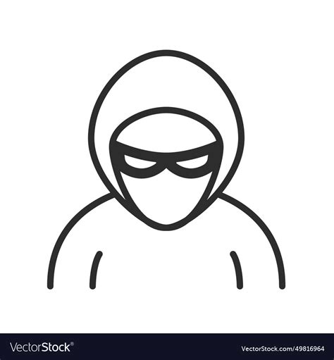 Hacker Line Icon Computer Security Royalty Free Vector Image