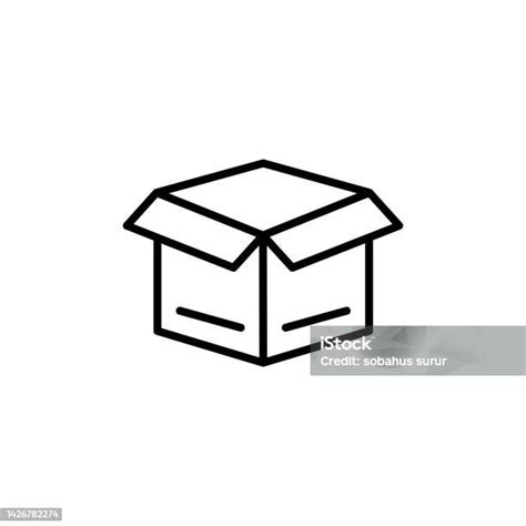 열린 상자 줄 아이콘입니다 편집 가능한 스트로크 디자인 템플릿 벡터 공급망에 대한 스톡 벡터 아트 및 기타 이미지 공급망 그래픽 사용자 인터페이스 나무 상자 Istock