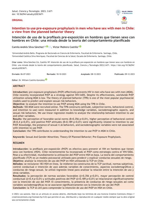 Pdf Intention To Use Pre Exposure Prophylaxis In Men Who Have Sex