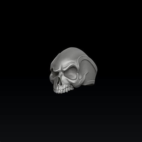 Angry Skull Ring Version 2 3D Print Model Areve3d
