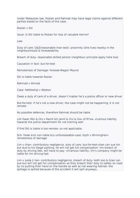 Tort Tuto 3 Ans All The Best In Your Law Journey Under Malaysian Law Roslan And Rahmat May