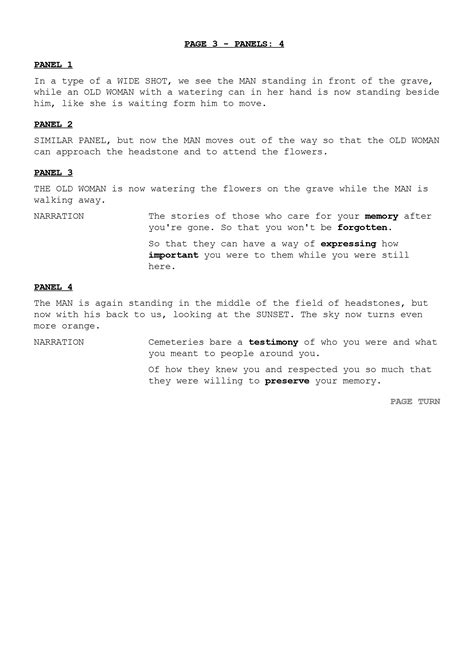 A Monthly Free Short Script 4 The Cemetery Rcomicbookcollabs