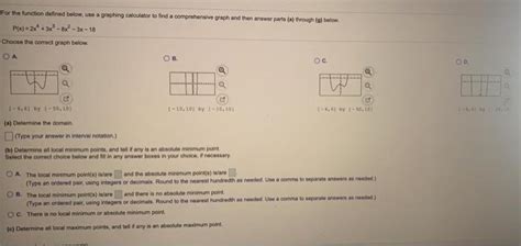 Solved For The Function Defined Below Use A Graphing