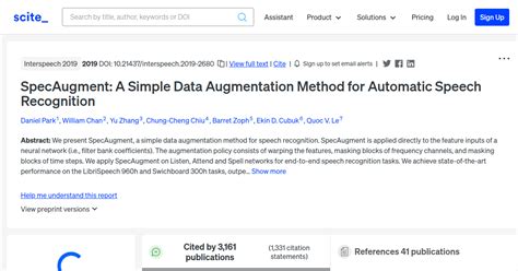 specaugment a simple data augmentation method for automatic speech