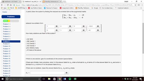 Solved Webwork 201 7fallb X Webwork Vaz Mat 34 、e