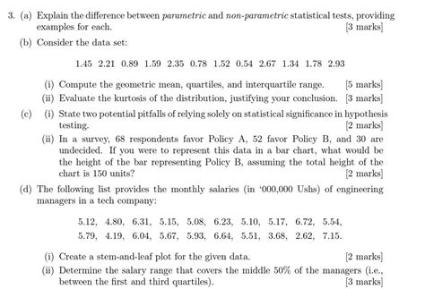 Solved 3 A Explain The Difference Between Parametric And