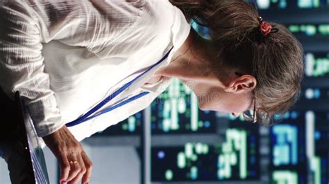 Vertical Engineer Doing Regular Server Upgrades Stock Video Video Of