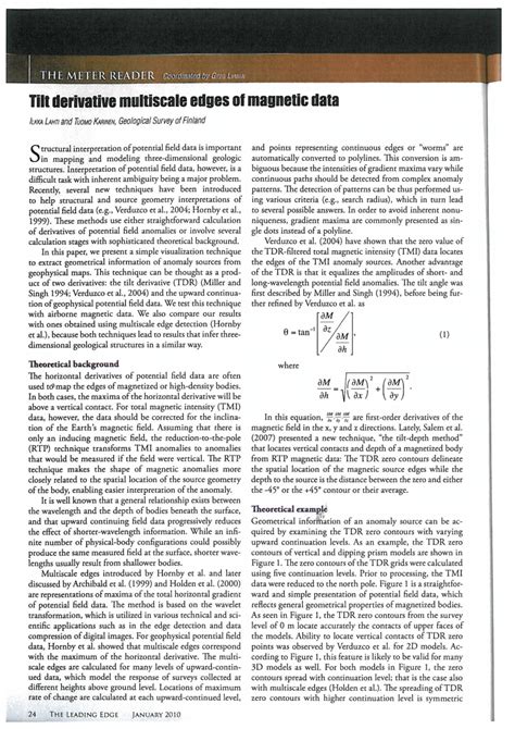 Pdf Tilt Derivative Multiscale Edges Of Magnetic Data
