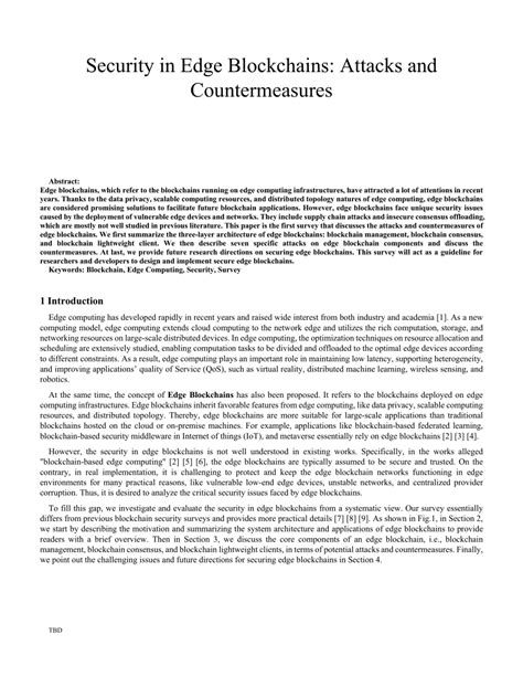 Pdf Security In Edge Blockchains Attacks And Countermeasures