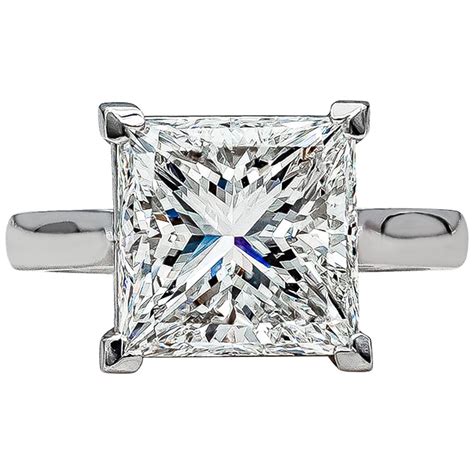 Gia Certified 450 Carat Princess Cut Diamond Platinum Engagement Ring