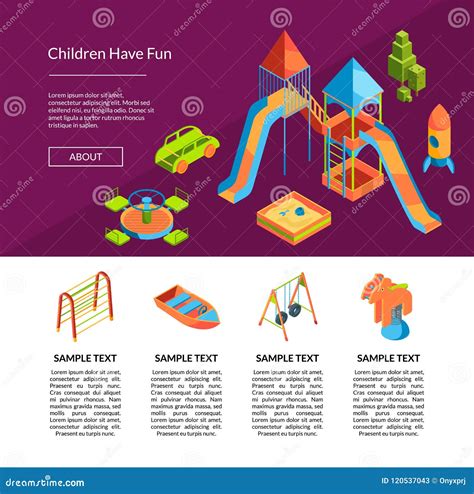 Vector Isometric Playground Template Illustration Stock Vector
