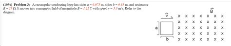 solved 10 problem 3 a rectangular conducting loop has