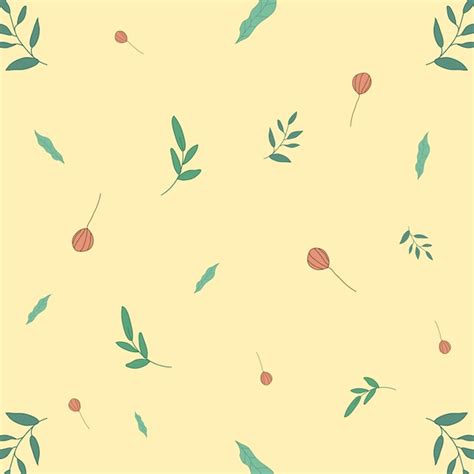Premium Vector Simple Flower And Leaf Pattern