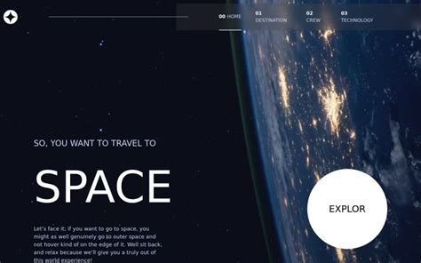 Frontend Mentor Responsive Space Tourism Multipage Website Using Tailwind Coding Challenge