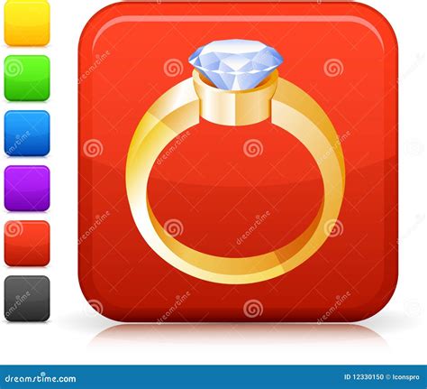 Icono Del Anillo De Compromiso Del Diamante Stock De Ilustración