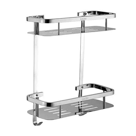 ชั้นวางของในห้องน้ำ สแตนเลสแท้ ติดตั้งง่ายไม่ต้องเจาะ