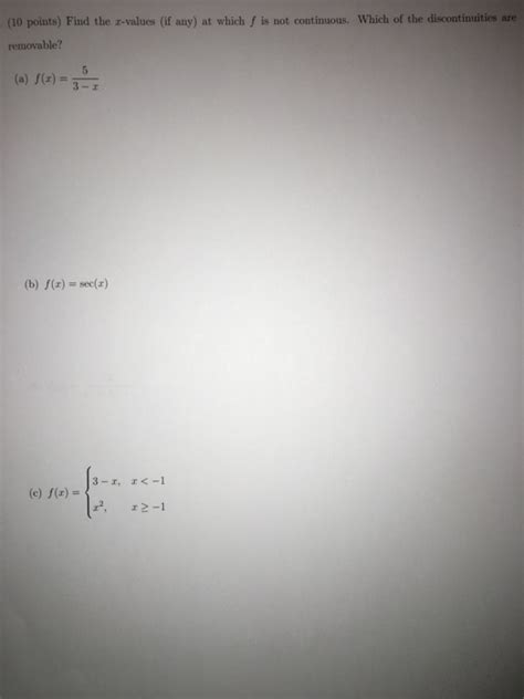 Solved Find The X Values If Any At Which F Is Not Chegg