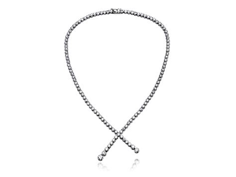 Clear Cubic Zirconia Rhodium Plated Over Sterling Silver Twist