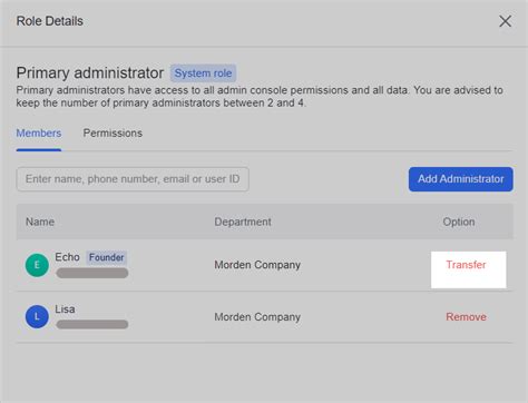 Admin Transfer Identity As An Organization Founder