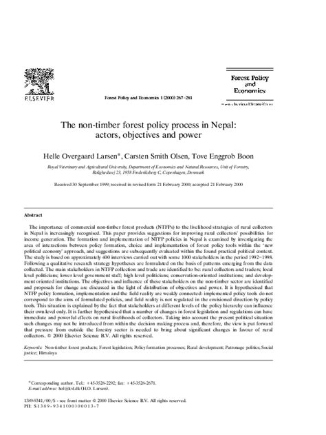 Pdf Non Timber Forest Products Introduction And Classification System