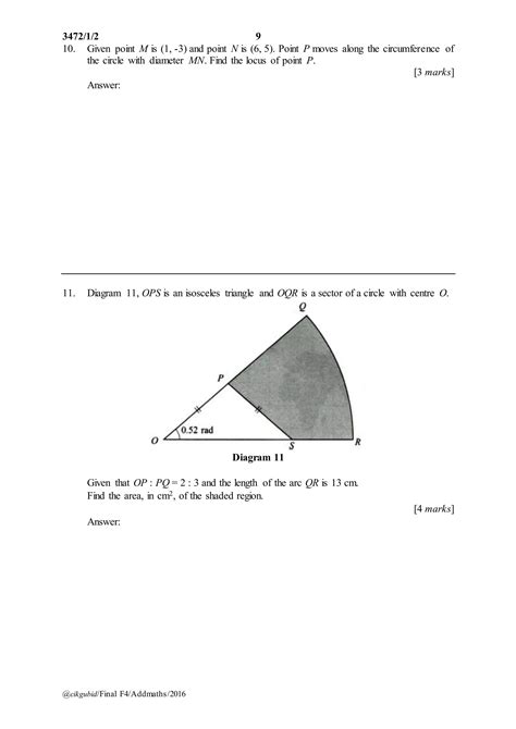 Peperiksaan Akhir Tahun Addmaths Form 4 2016 Pdf