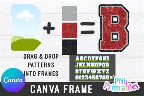 Three Color Sport Alphabet Canva Frame Template