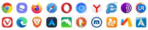 Kiev Ukraine March Set Popular Logos Internet Browser