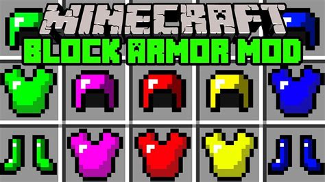 Minecraft Block Armor Mod Craft Emerald Ruby Saphire Armor And More Modded Mini Game Youtube