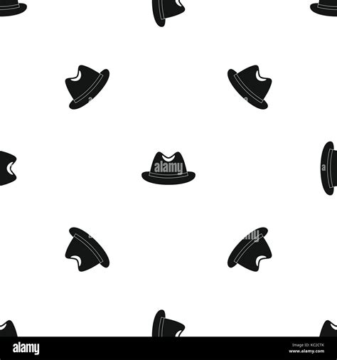 Man Hat Pattern Seamless Black Stock Vector Image And Art Alamy