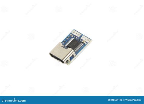USB C PD Trigger Module Isolated On White Background Stock Photo