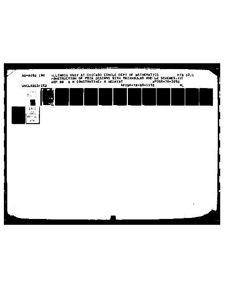 Pdf Eji Defense Technical Information Center · Construction Of Pbib Designs With Triangular