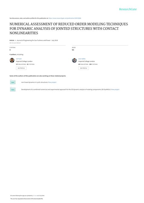 Pdf Numerical Assessment Of Reduced Order Modeling Techniques For