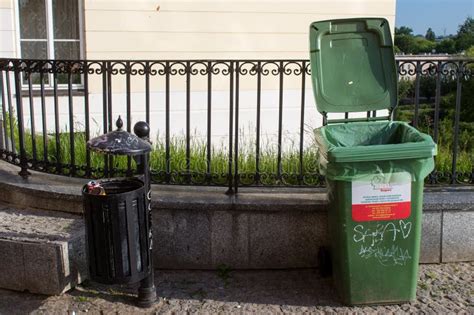 Garbage Container Located In The City Center Of Warsaw Poland