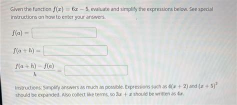 Solved Given The Function F X X Evaluate And Simplify Chegg Com