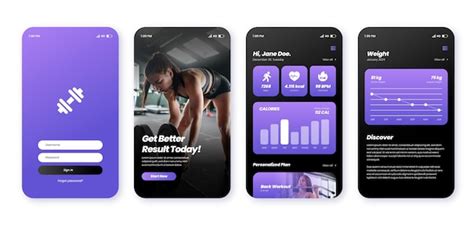 Free Vector Gradient Fitness App Template Free Vector Gradient Fitness App Template