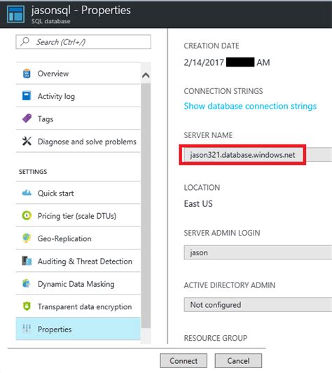 unable to connect to azure sql server getting an error the network
