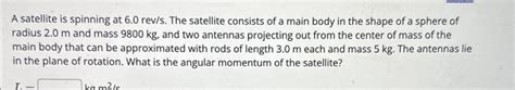 Solved A Satellite Is Spinning At 6 0rev S The Satellite