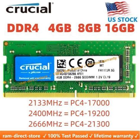 Crucial Ddr4 4gb 8gb 16gb 3200 2400 2666 Memory So Dimm Laptop Ram Notebook Ram Ebay