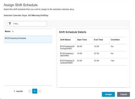 Assigning Shift Schedules To Calendar Days