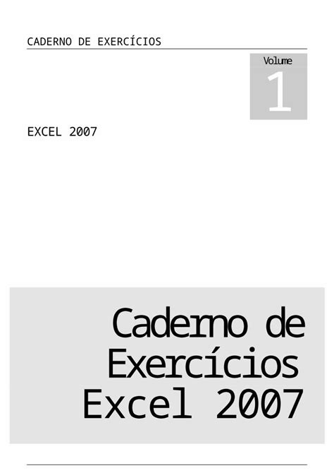 Doc Caderno De Exercícios Excel 2007 Dokumentips