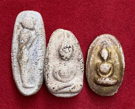 พระกรุวัดพลับ พิมพ์วันทาเสมา พิมพ์สมาธิใหญ่ และพิมพ์สมาธิเล็ก รวม 3 องค์ Ennxo