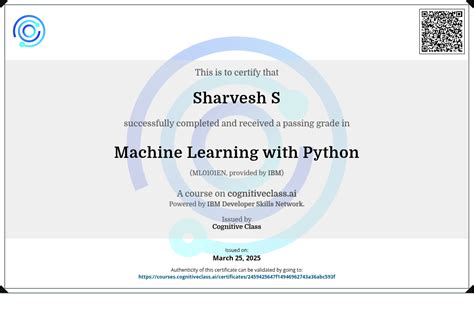 Ibm Ml0101en Certificate Cognitiveclass