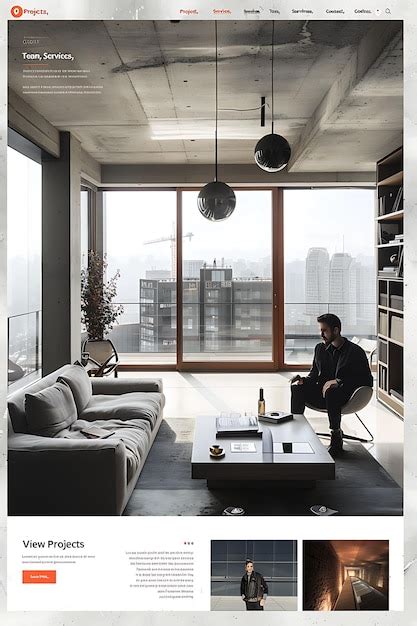 Vertical Split Layout With Parallax Sections Modern Website Autumn