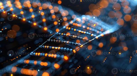 Abstract Representation Of Dna Strands Illuminated By Vibrant Lights